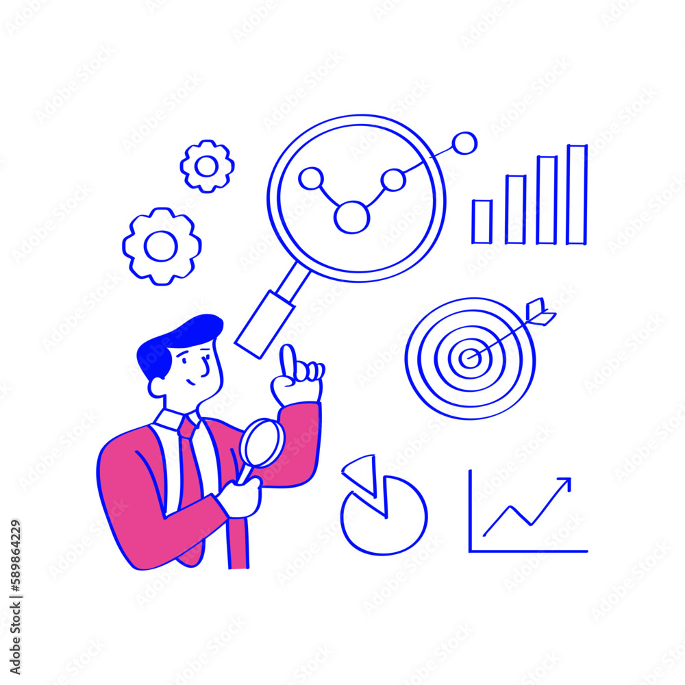 SEO Anlysis Professional vector characters in action, with duotone ...