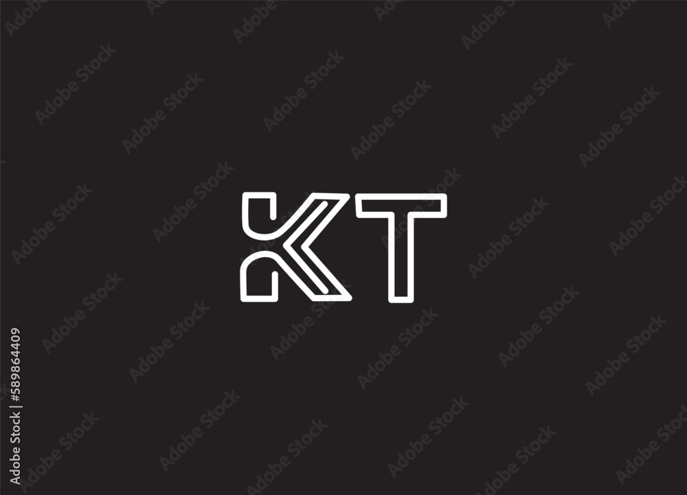 Alphabet letter icon KT logo design Stock Vector | Adobe Stock