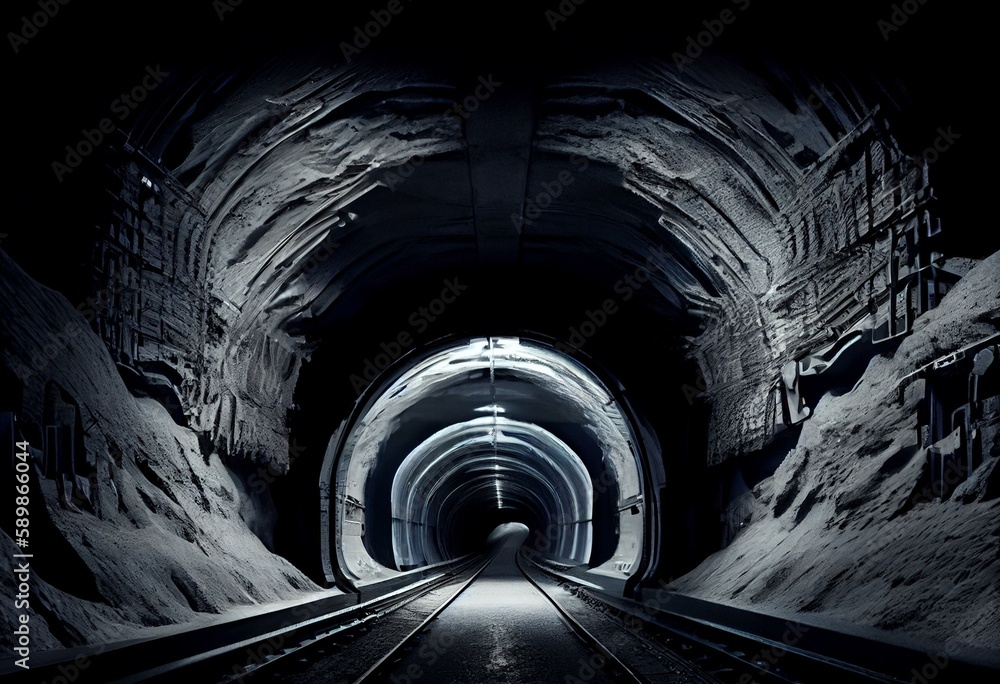 A lidar scanner created a dense point cloud model of a metro tunnel ...