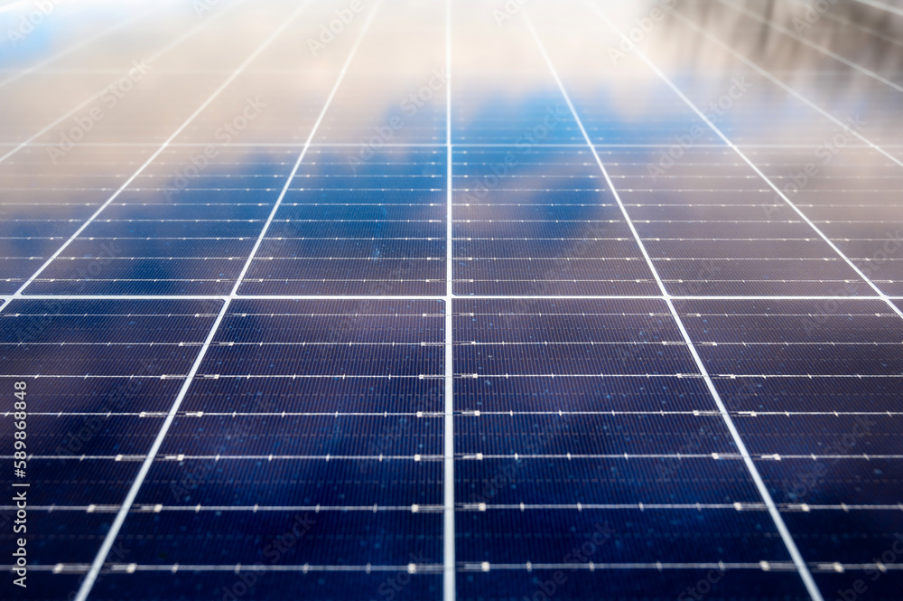Solarzellen eines Balkonkraftwerks im Detail Stock Photo | Adobe Stock