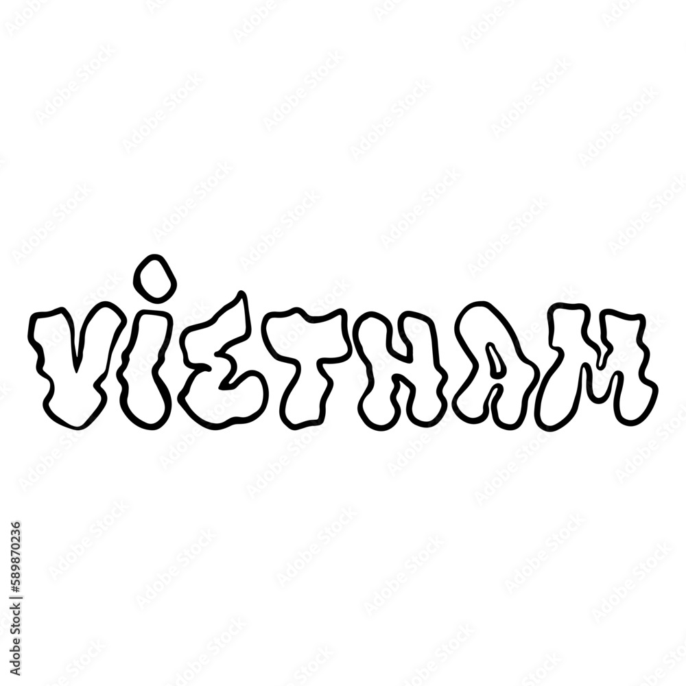 Vietnam handwritten with dragon . Modern calligraphy hand lettering for ...