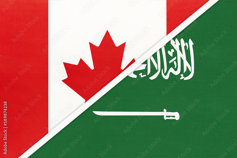 Canada and Saudi Arabia, symbol of country. Canadian vs Arabian ...