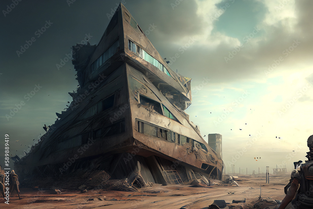 Post-apocalyptic and dystopian futures, post-apocalyptic empty ruined ...