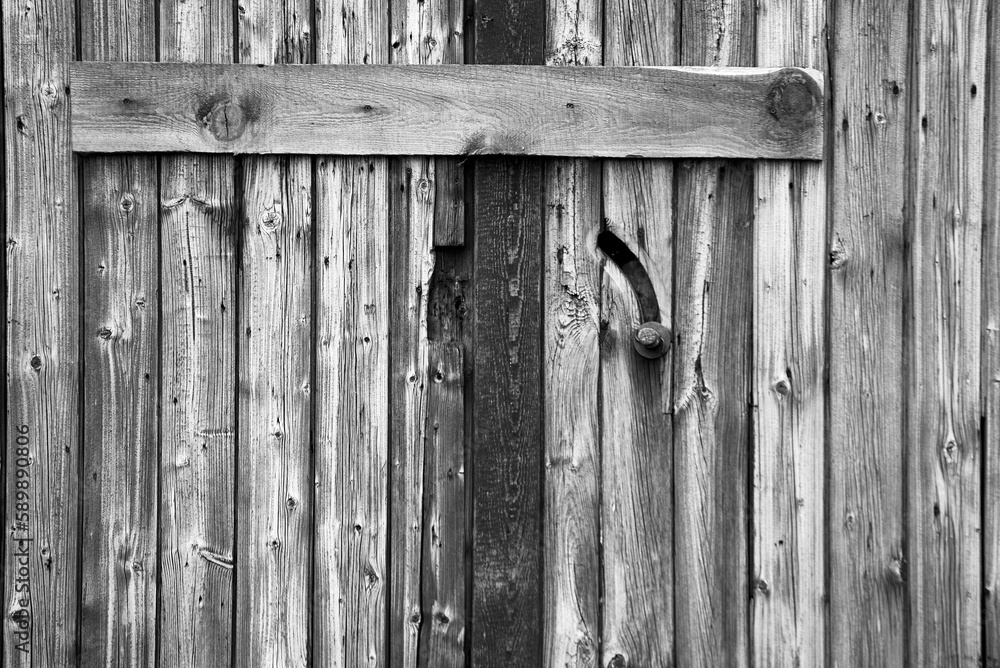 closed door of a barrack in the german nazi extermination camp of the ...