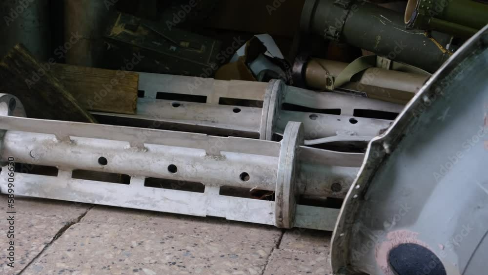 A shell from a multiple rocket launcher system. Russia is shelling ...