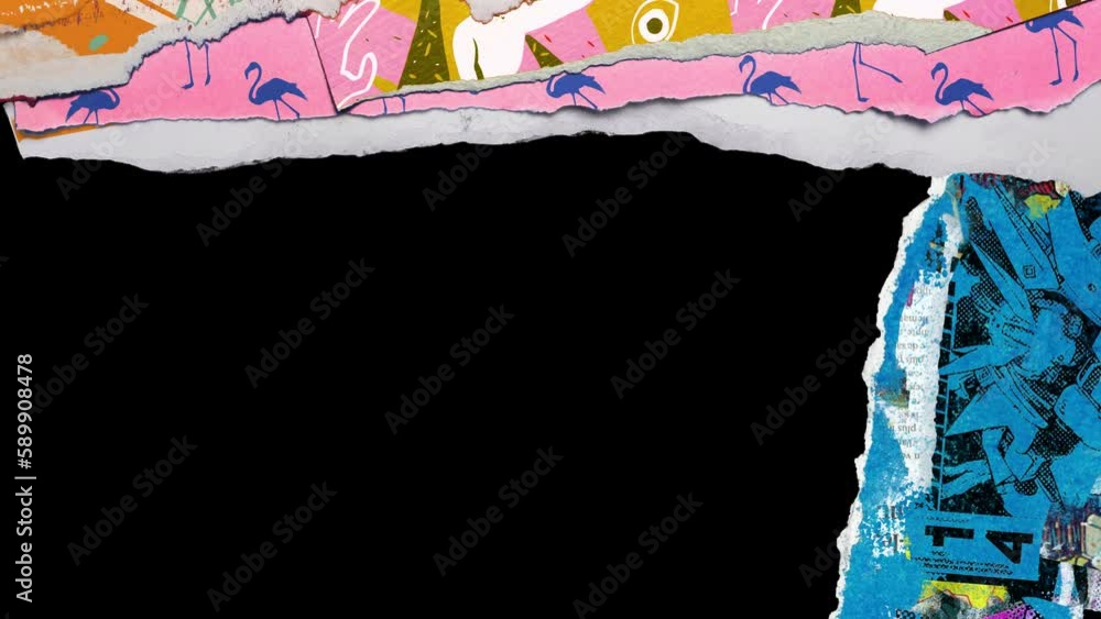 Abstract animation with torn paper transition effect. Inspired by ...