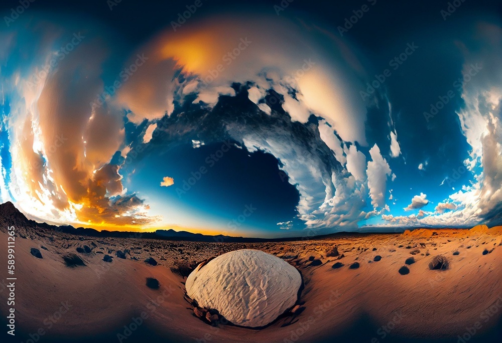 High dynamic range panoramic sky image in equirectangular format with a ...