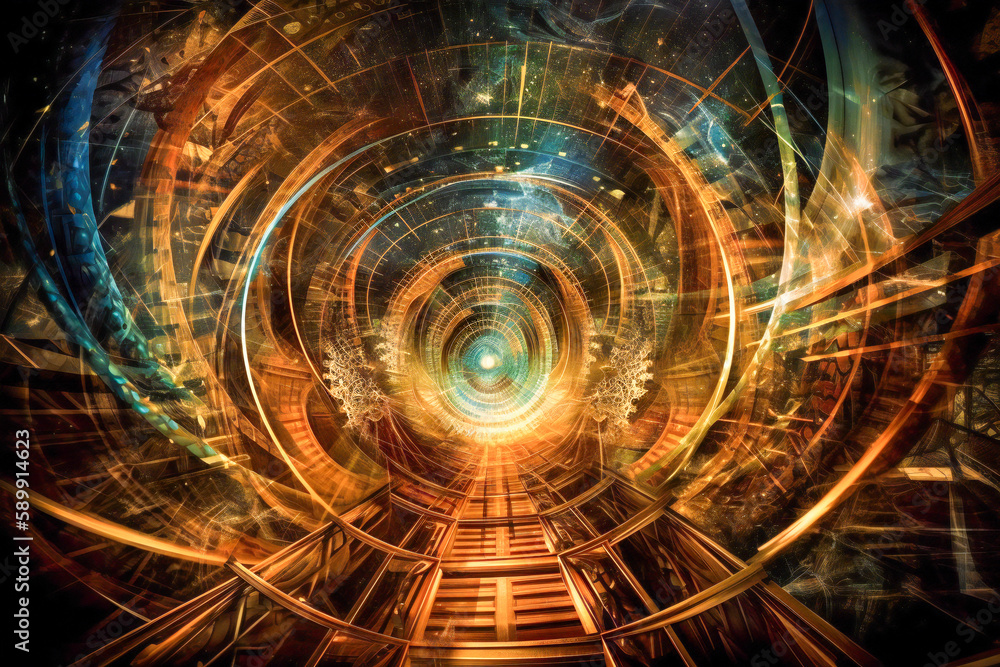 Fantasy big hall in heaven or in a spiritual dimension. Deep spiritual ...