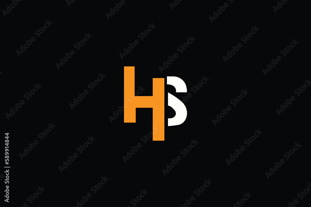 letter HS logo vector, alphabet logo template Stock Vector | Adobe Stock