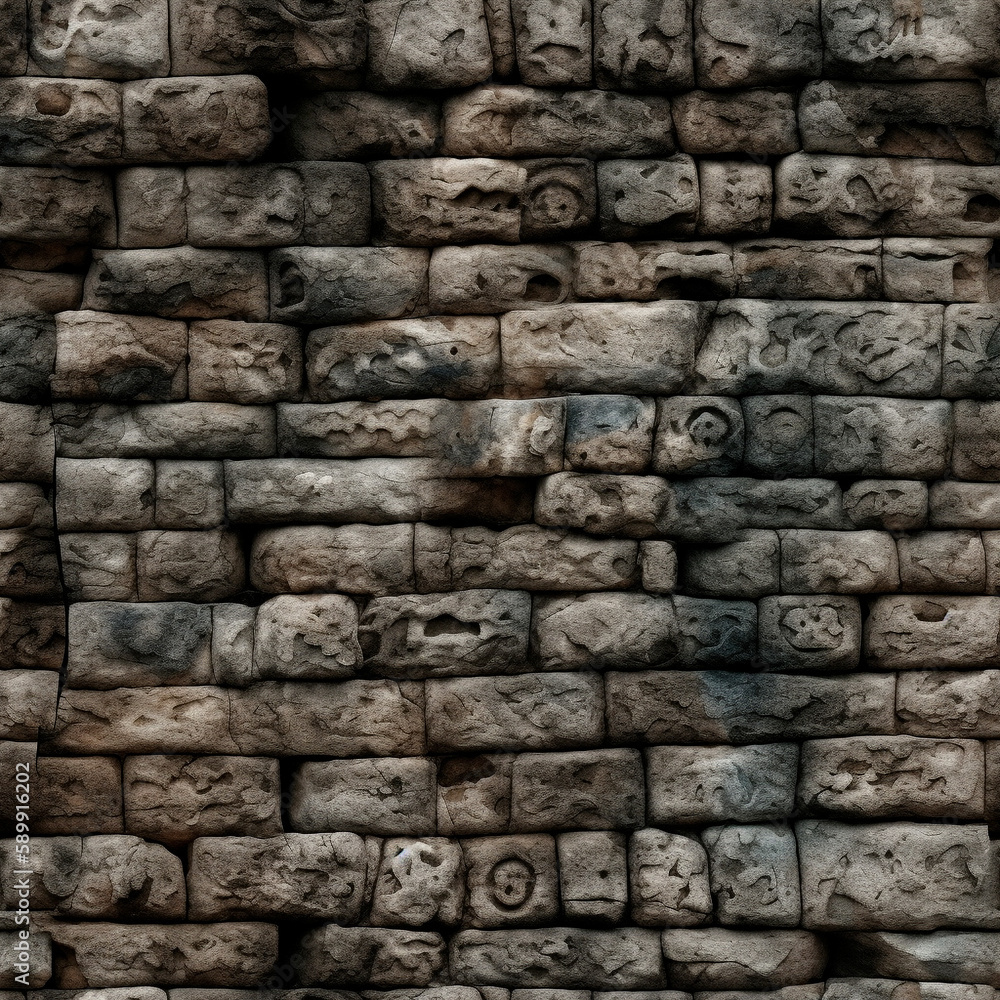 ancient Mayan stone wall tile 4 - Repeating Tile Stock Photo | Adobe Stock