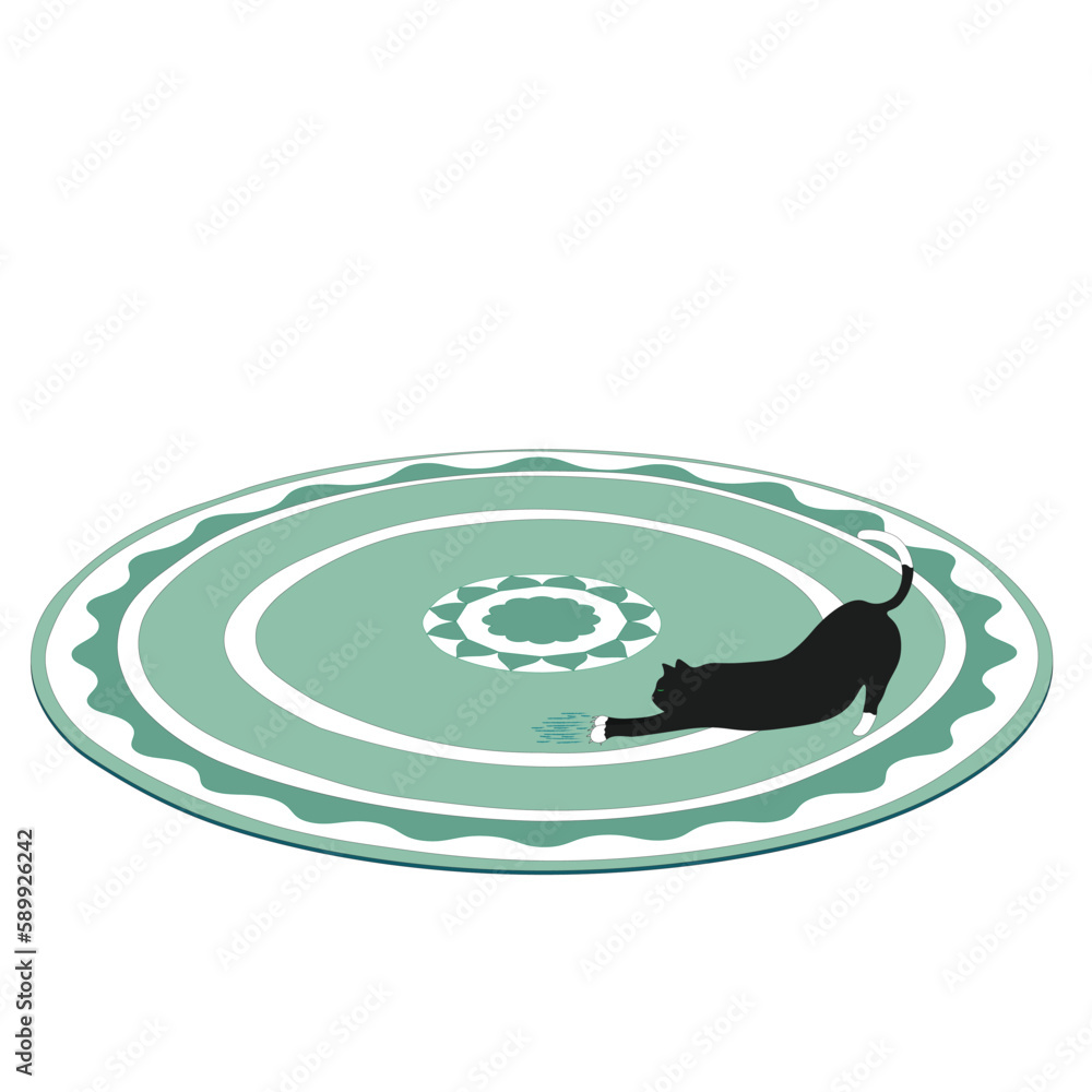 Cute cat cartoon flat illustration vector isolated on white background ...