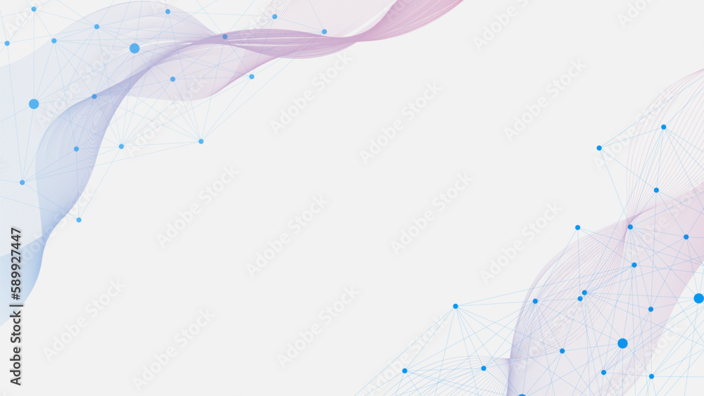 Abstract Plexus With Dots And Lines Connection And Gradient Wave Flow Background Technology
