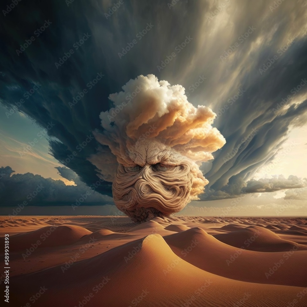 Angry Cloud Over Desert Plains: A Brooding Sky Amidst Barren Landscapes ...