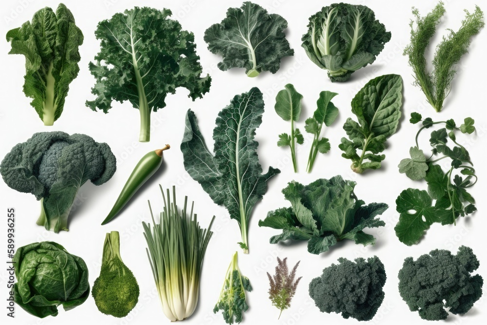 Ultra Realistic Image of Leafy Green Vegetables with High Detail and ...
