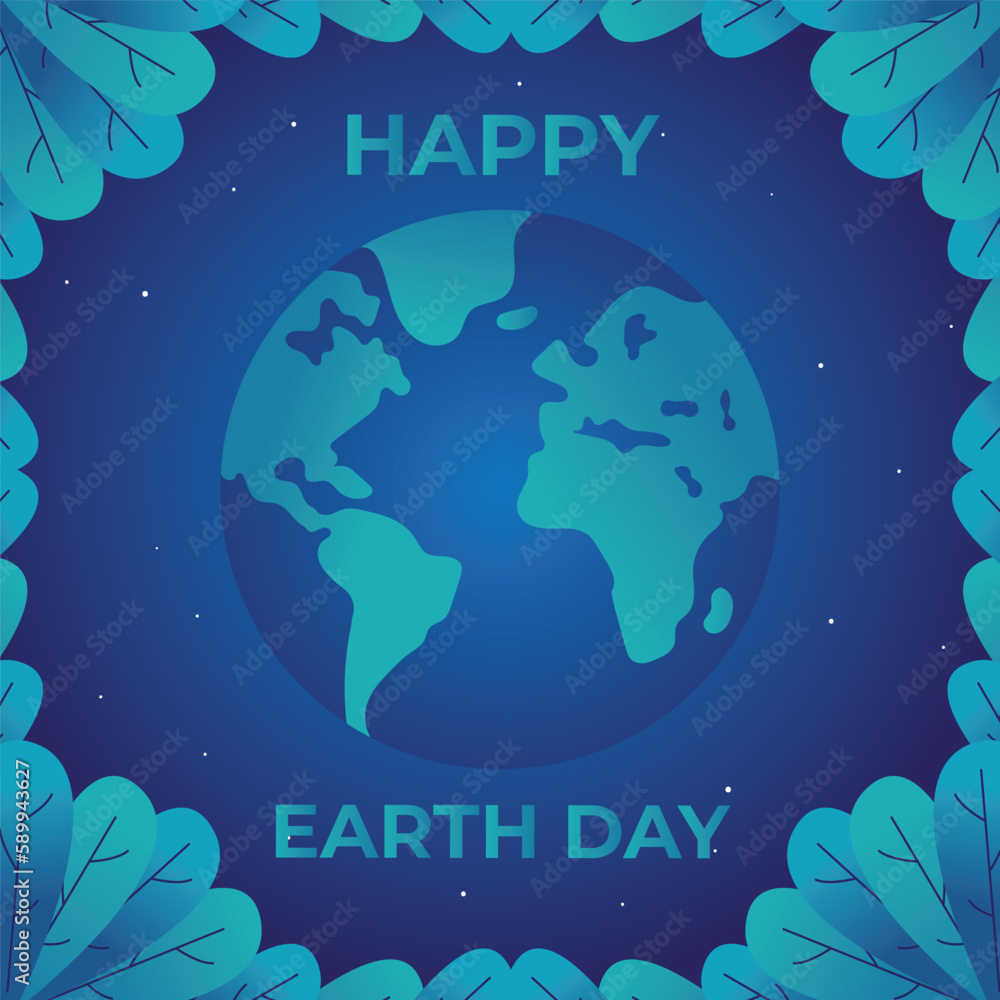 Vetor de earth vector illustration with color gradient for earth day ...