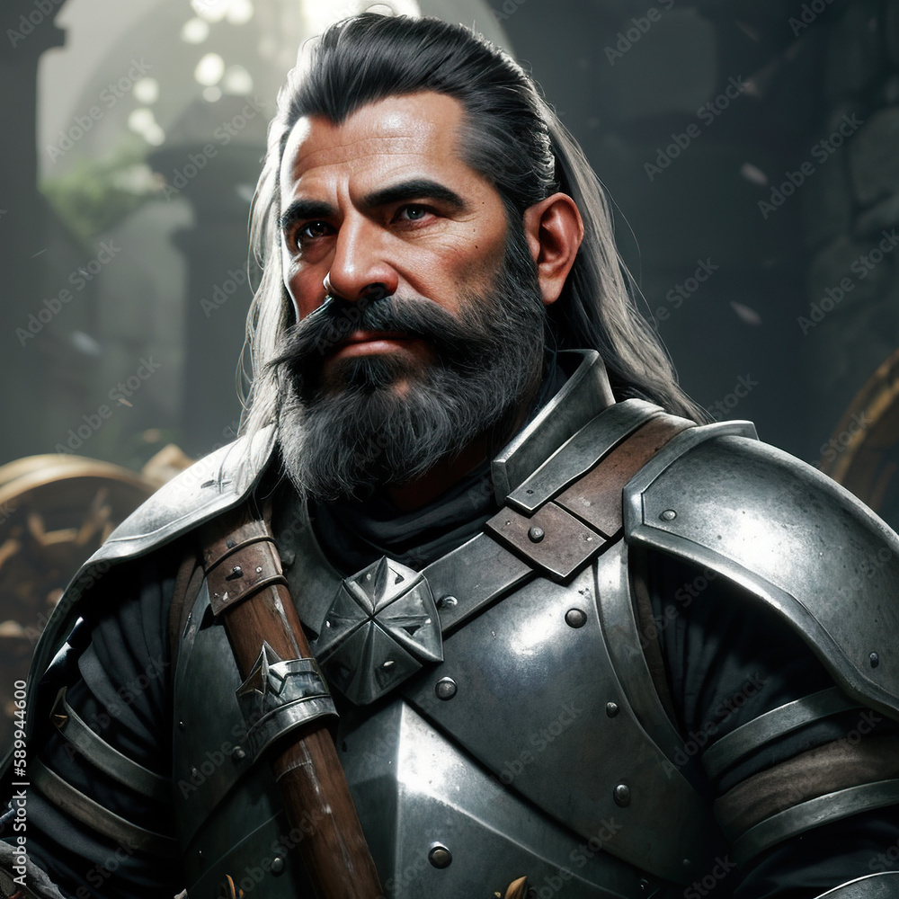 Indomitable dwarf - a realistic gaming avatar of a male dwarf warrior ...