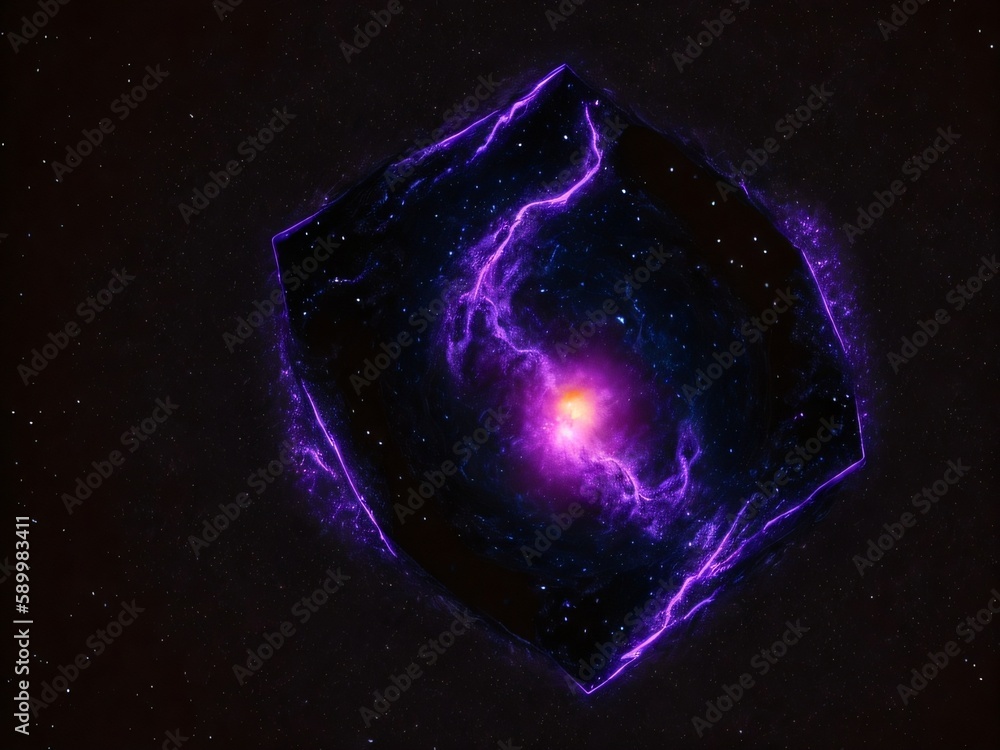 Dark matter. Mysterious illustration of the dark matter explosion and ...