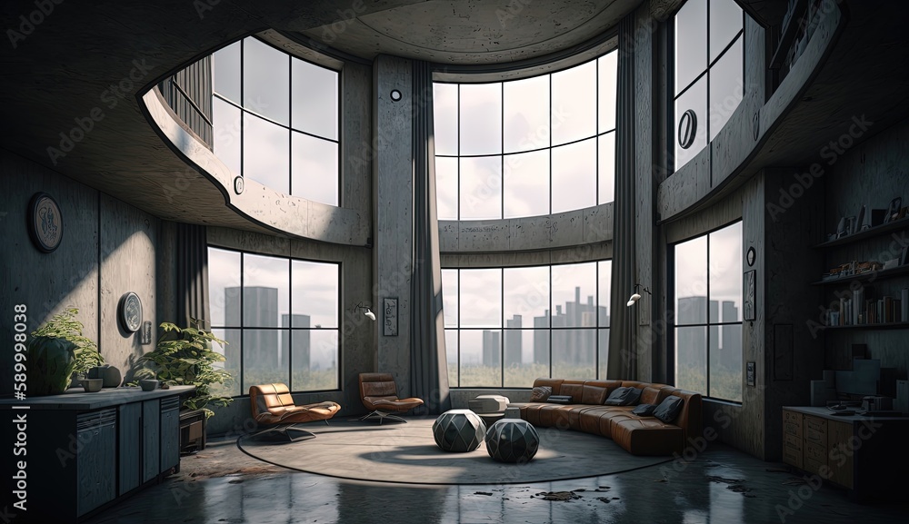 Brutalist concrete loft and experience the power of simplicity. With ...