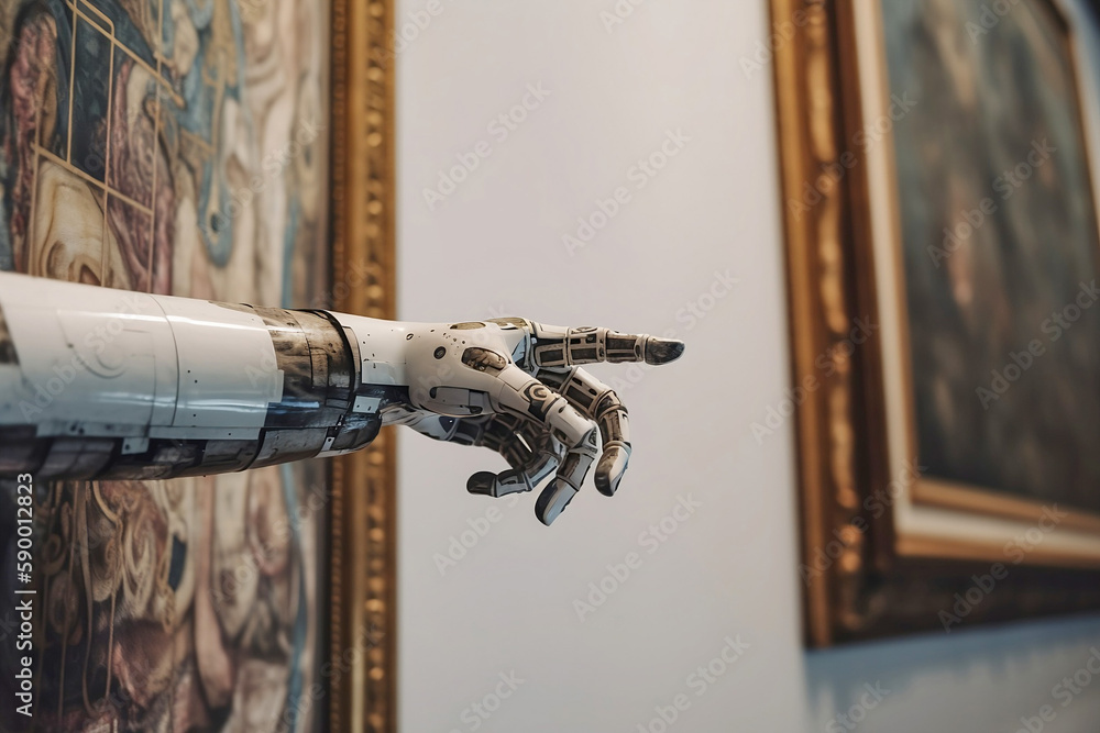 Ilustracja Stock: Concept for AI generated art with humanoid AI android ...