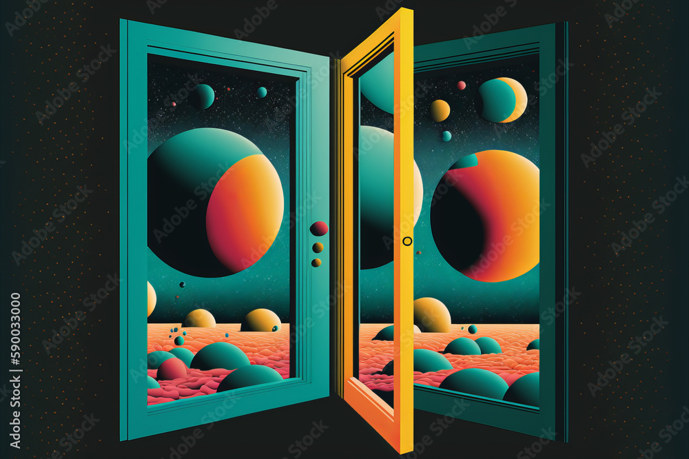 Conceptual illustration of parallel universes coexisting side by side ...