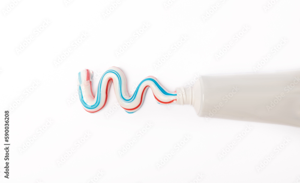 Tube of toothpaste isolated on white background. Close-up. Prevention ...