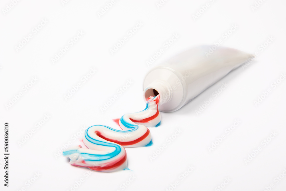 Tube of toothpaste isolated on white background. Close-up. Prevention ...