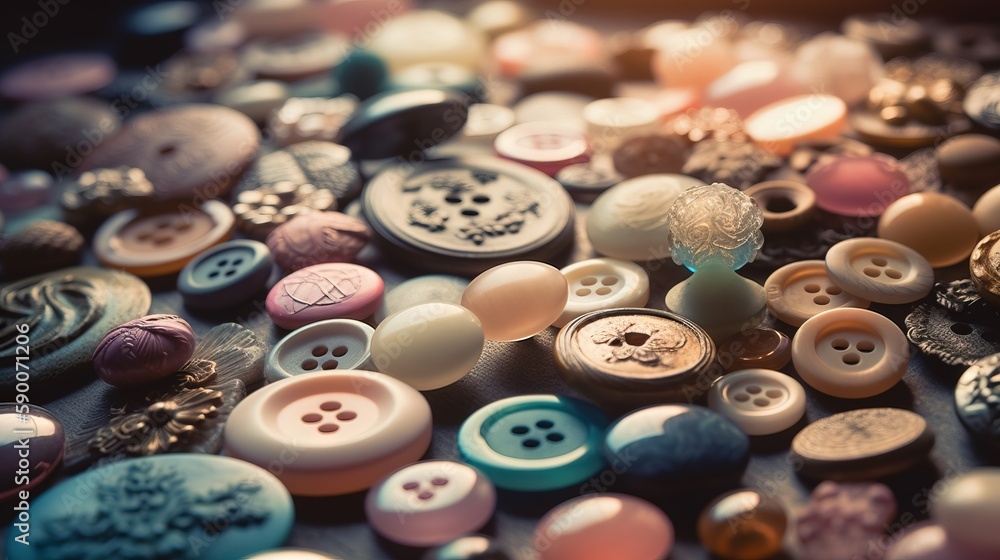 a bunch of buttons that are sitting on a table together, all of them ...