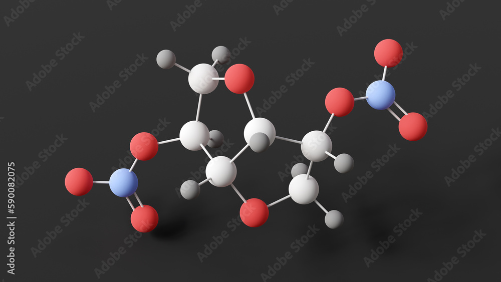 Isosorbide Dinitrate Molecule Molecular Structure Nitrates And