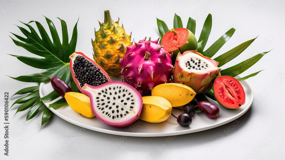 Collection Exotic Fruits Assorted Tasty Delicacies Nutrient Rich Food ...