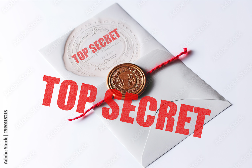 Sealed letter marked : top secret. Generative AI Stock Illustration ...