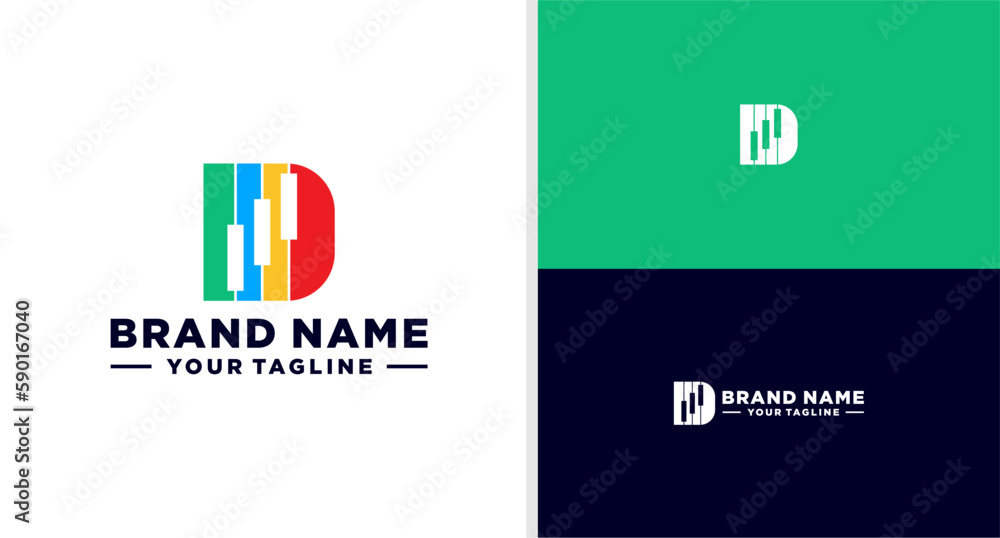 LETTER D LOGO CANDLE STICK CHART INVESTMENT TECH EDITABLE Stock Vector ...