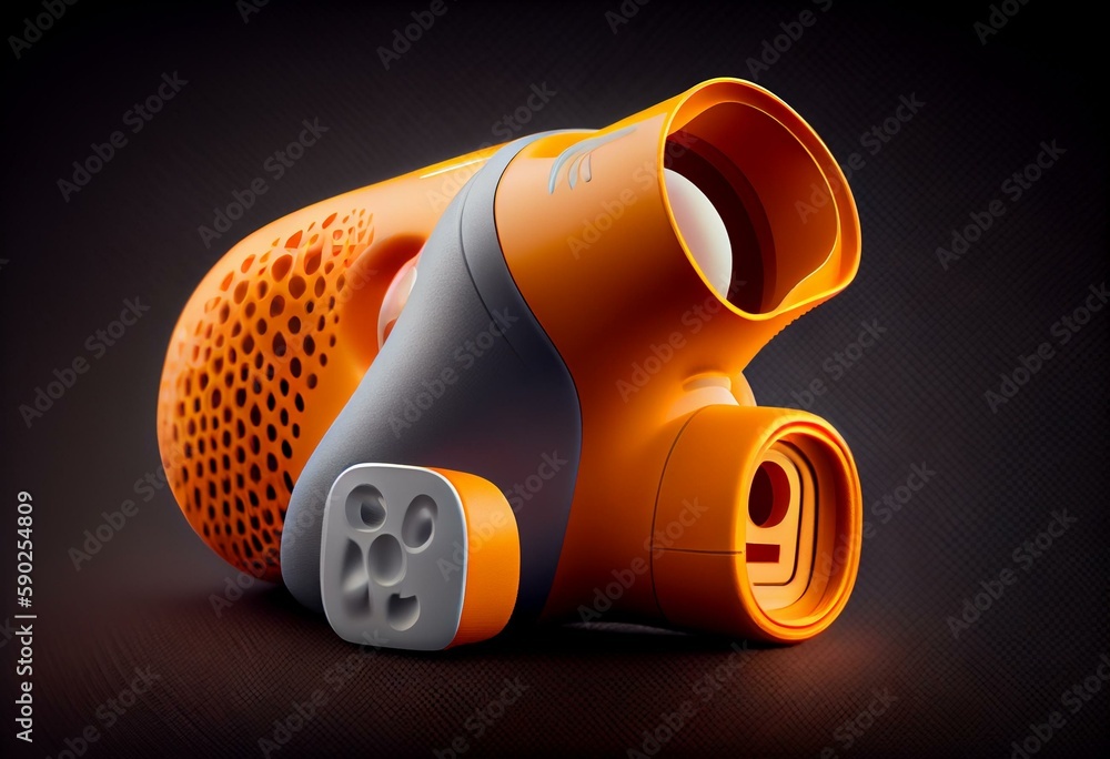Asthma inhaler with open cap on transparent background. Generative AI ...