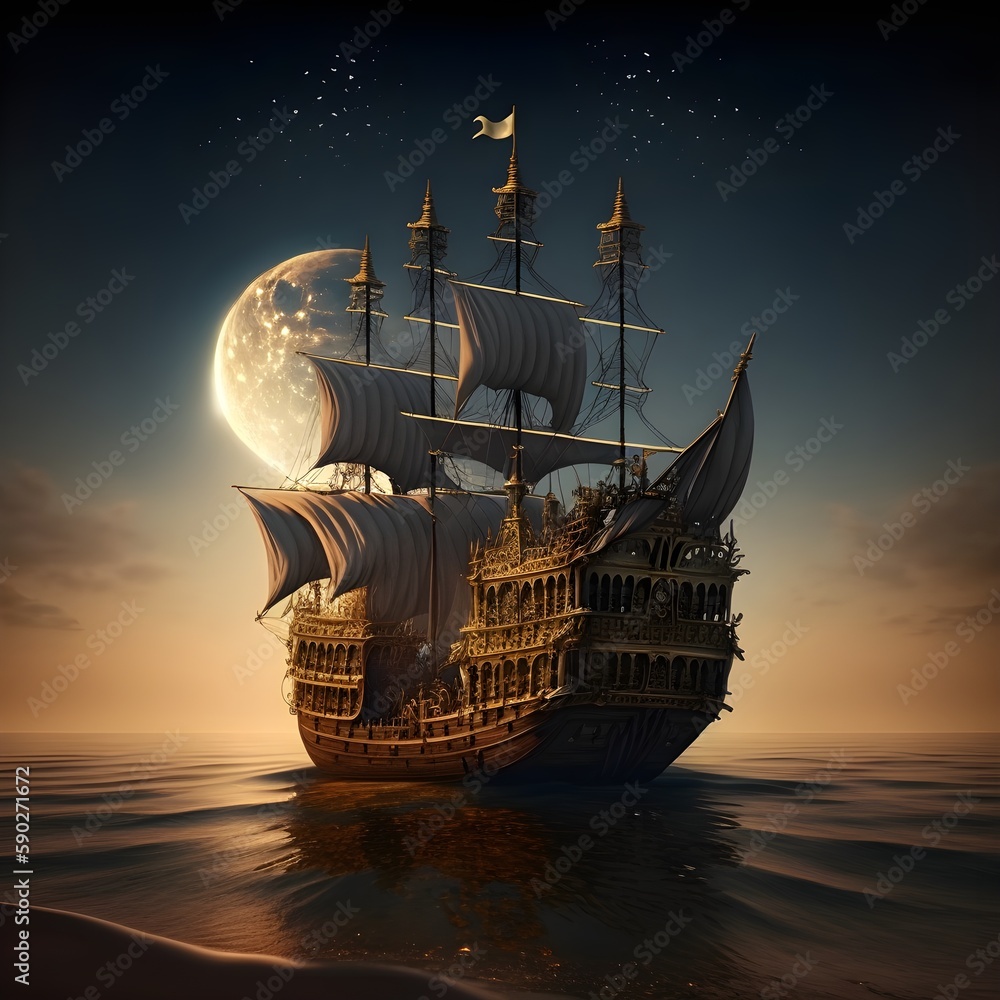 arabian ship wrekred in the middle of the ocean a scean from Arabian ...