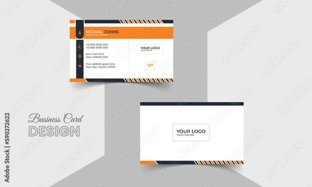 Modern presentation card with company logo. Vector business card ...