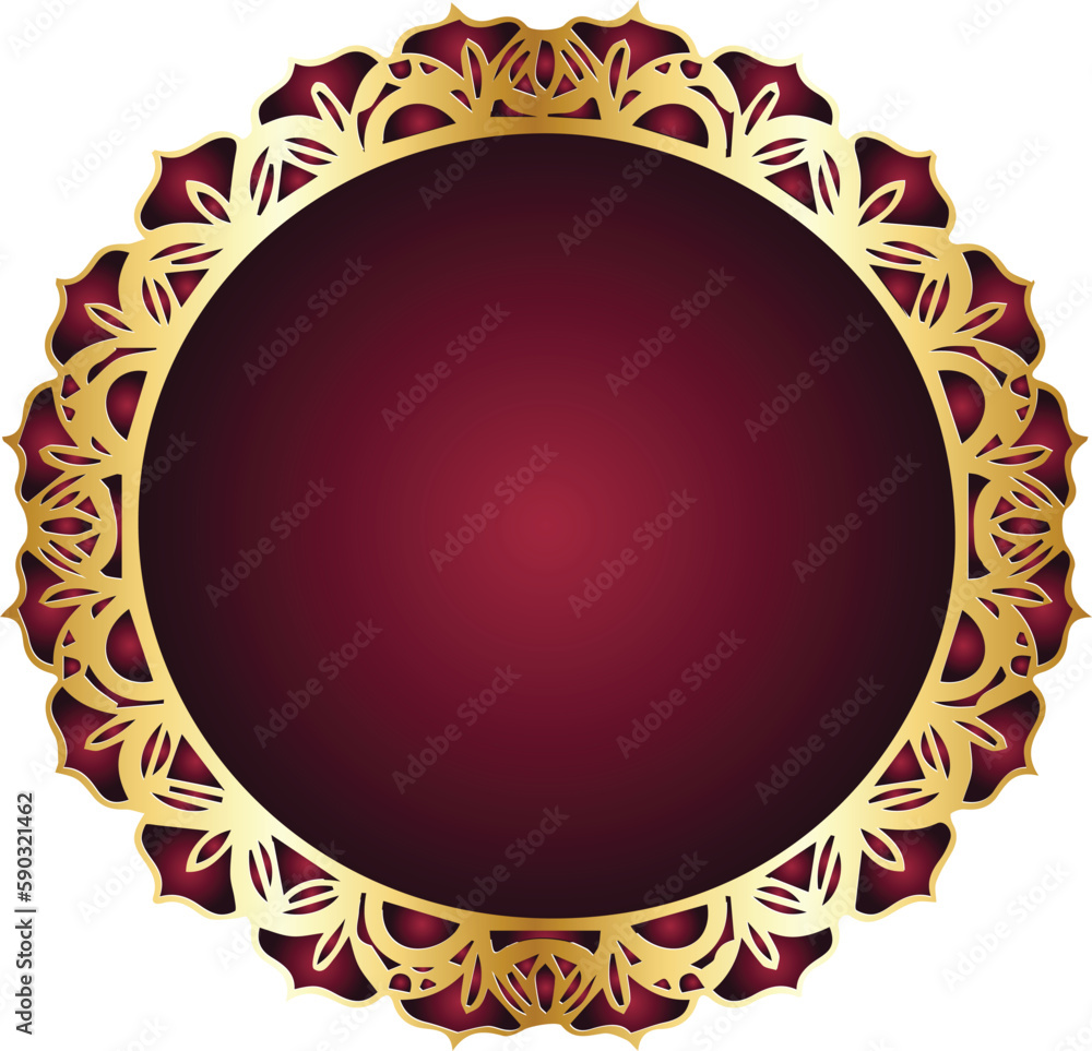 ROUND FRAME Decorative line art frame for design template. Elegant ...