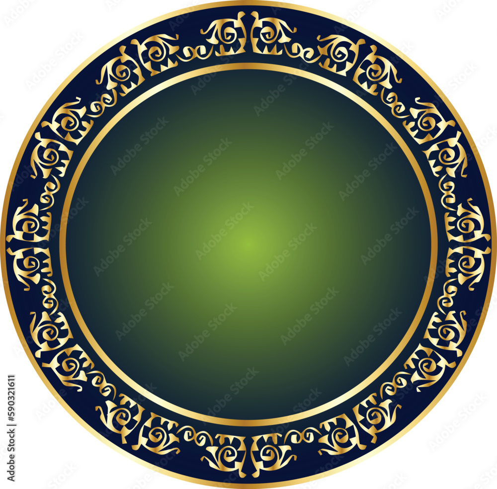 ROUND FRAME Decorative line art frame for design template. Elegant ...