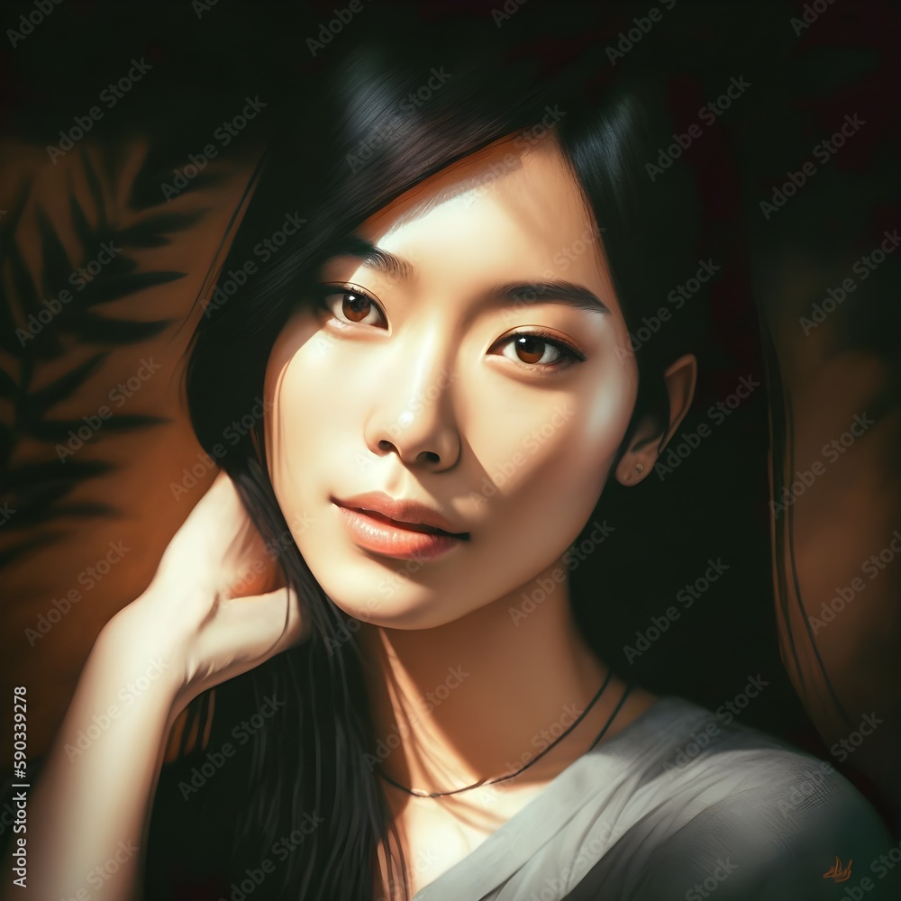 beautiful lighting portrait long angular face elongated face structure ...