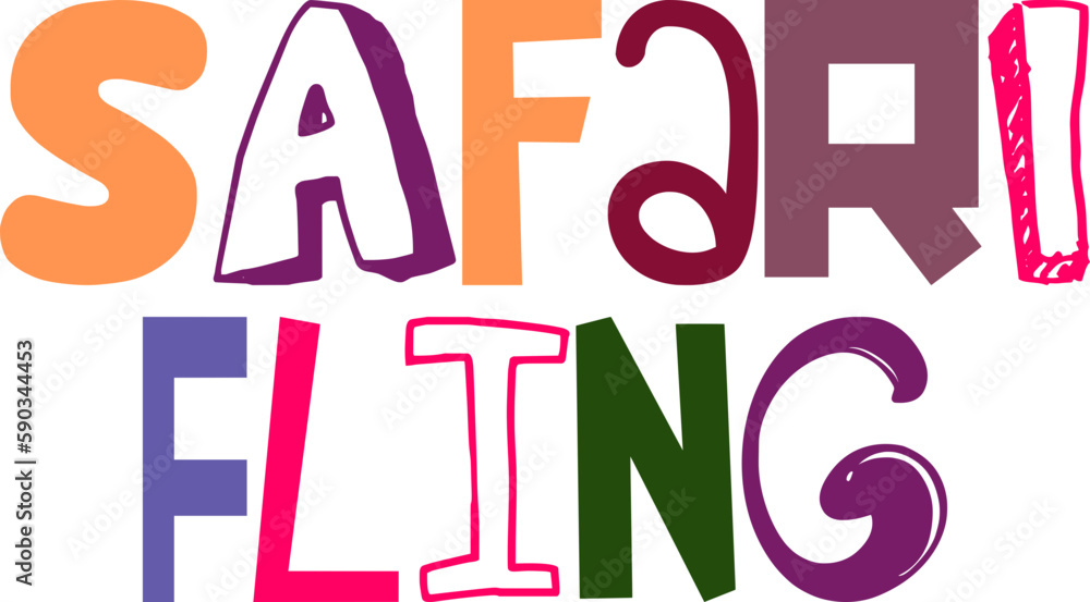 Safari Fling Calligraphy Illustration for Poster, Motion Graphics ...