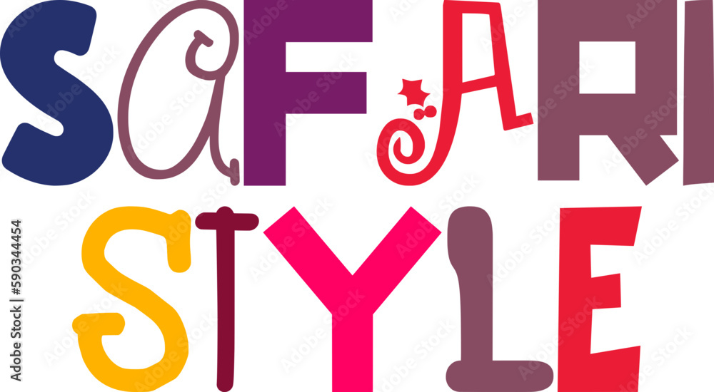 Safari Style Calligraphy Illustration for Presentation , Sticker ...