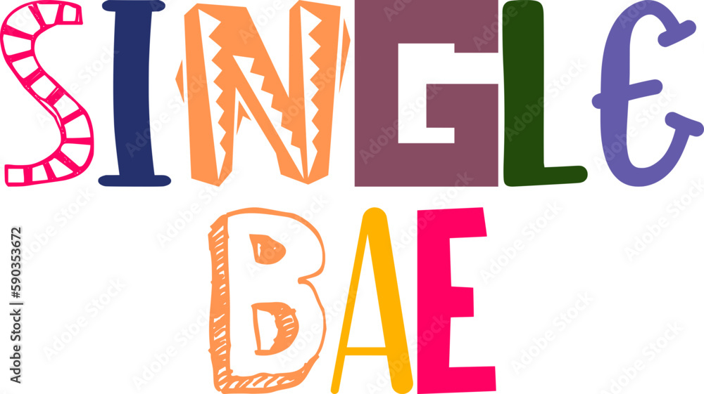 Vetor de Single Bae Hand Lettering Illustration for Brochure ...