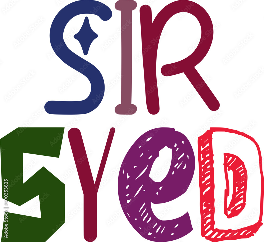 Sir Syed Hand Lettering Illustration for Poster, Packaging, Newsletter ...