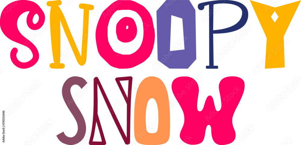 Snoopy Snow Typography Illustration for Presentation , Banner, Magazine ...