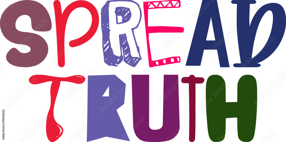 Spread Truth Hand Lettering Illustration for Banner, Book Cover, Logo ...