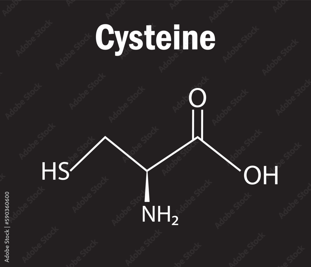 Cysteine amino acid formula and structure. Chemical molecular formula ...