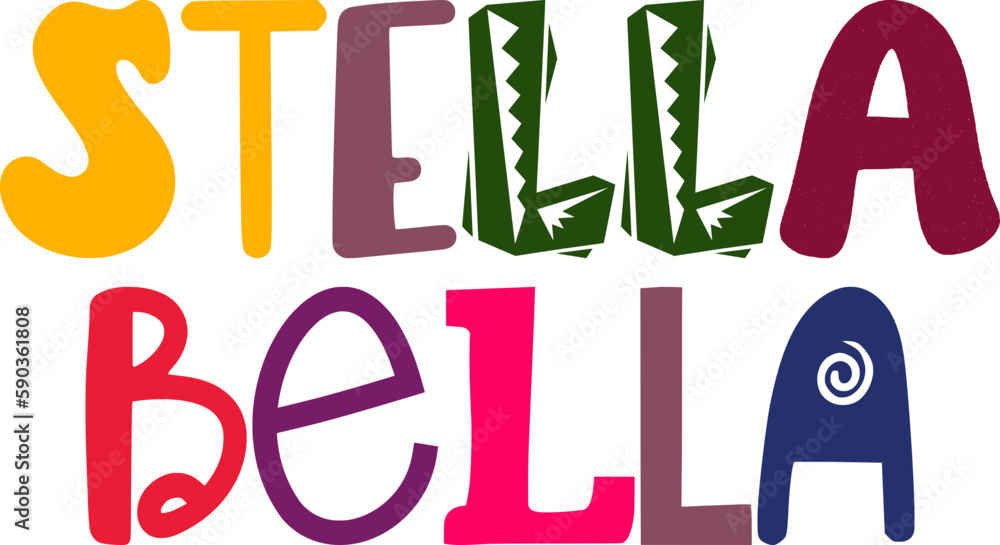 Stella Bella Calligraphy Illustration for Poster, Motion Graphics, Mug ...