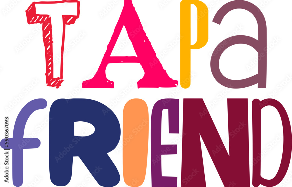 Tapa Friend Hand Lettering Illustration for Infographic, Brochure ...