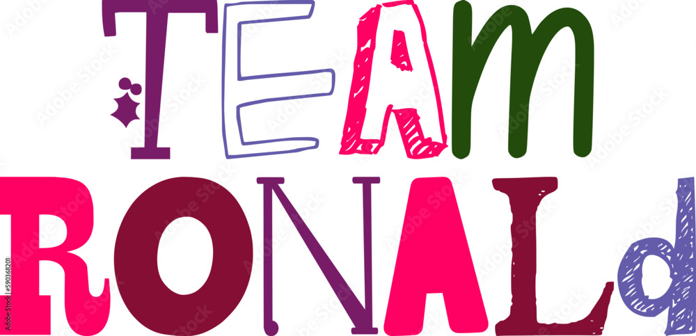 Team Ronald Hand Lettering Illustration for Packaging, Icon, Banner ...
