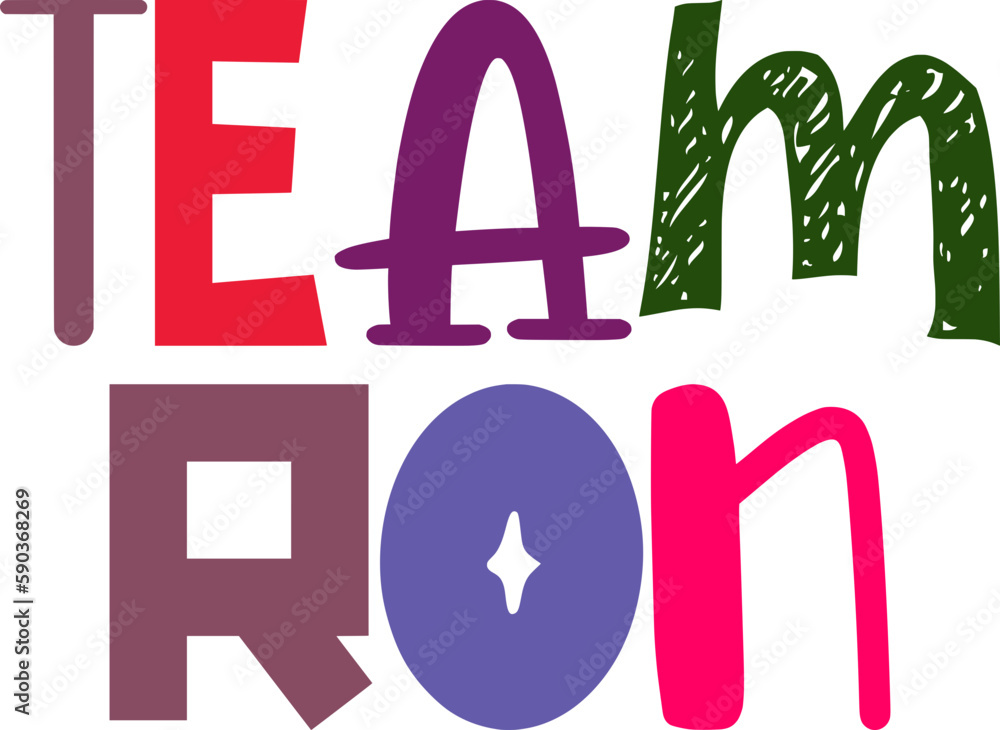 Team Ron Hand Lettering Illustration for T-Shirt Design, Decal, Motion ...