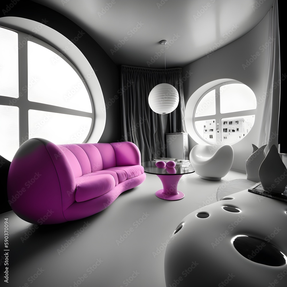 residential home family room Karim Rashid interior design Karim Rashid ...