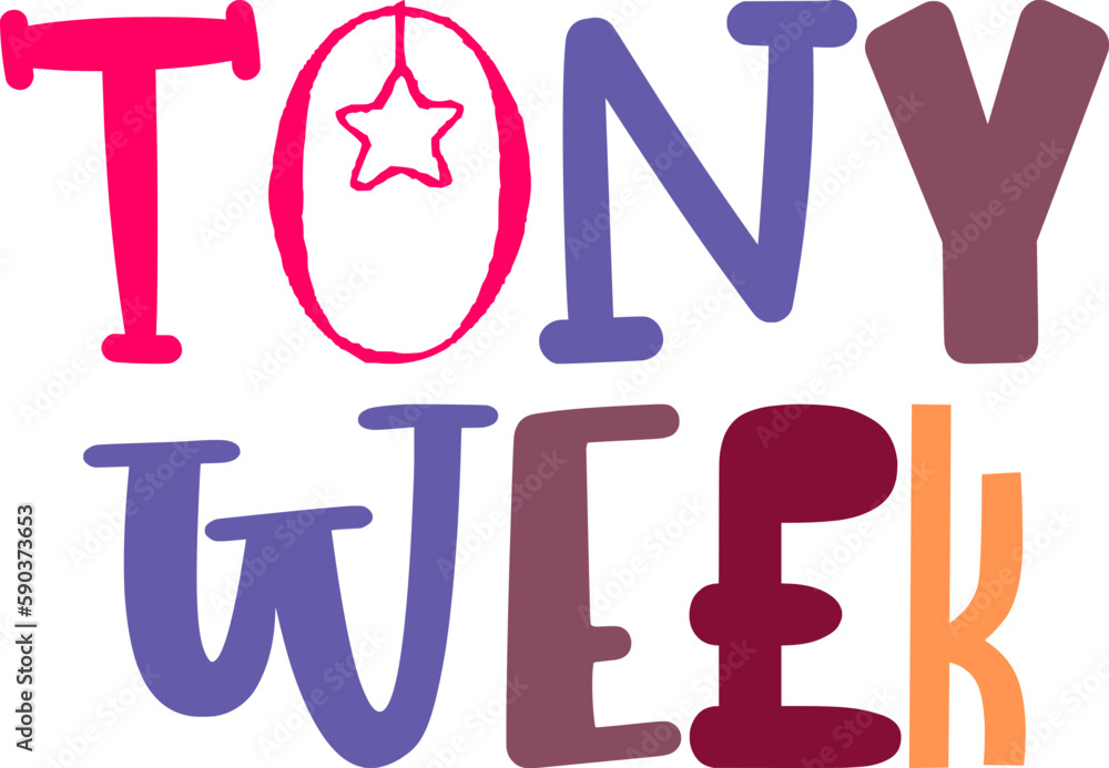 Tony Week Typography Illustration for Logo, Decal, Banner, Sticker ...